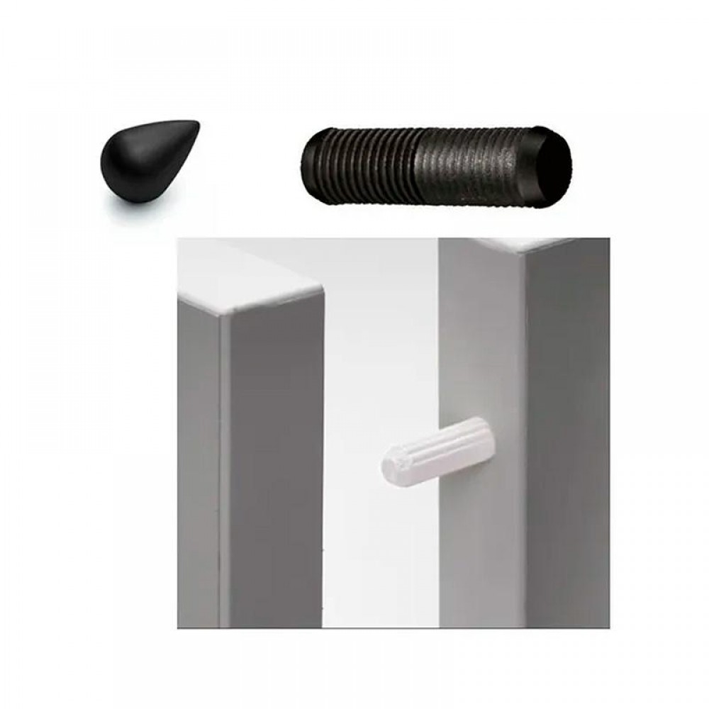 Cavilha Plastica Estriada 8 X 30 Mm Preta (Kit Com 200 Un)